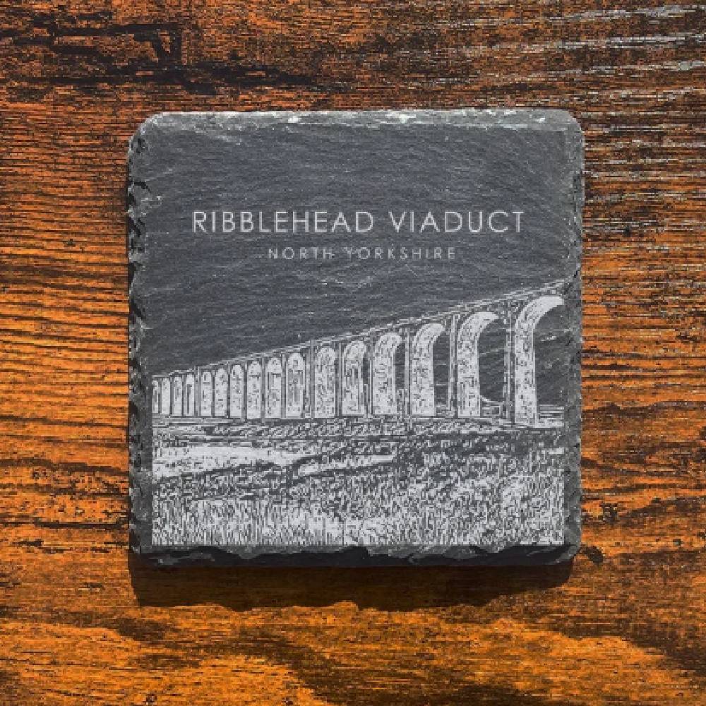 Ribblehead Viaduct slate coaster - The Trails Shop