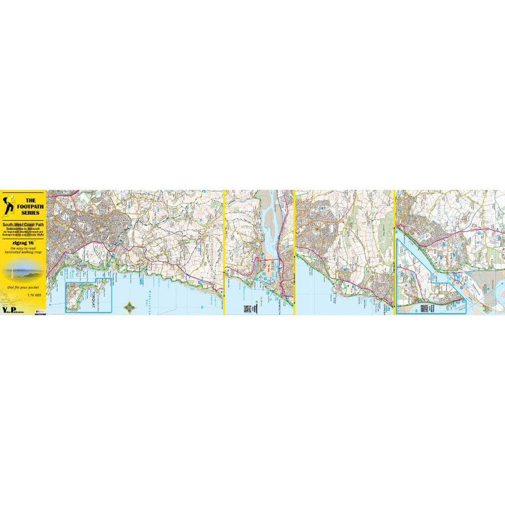 South West Coast Path Zigzag map - Babbacombe to Sidmouth- The Trails Shop