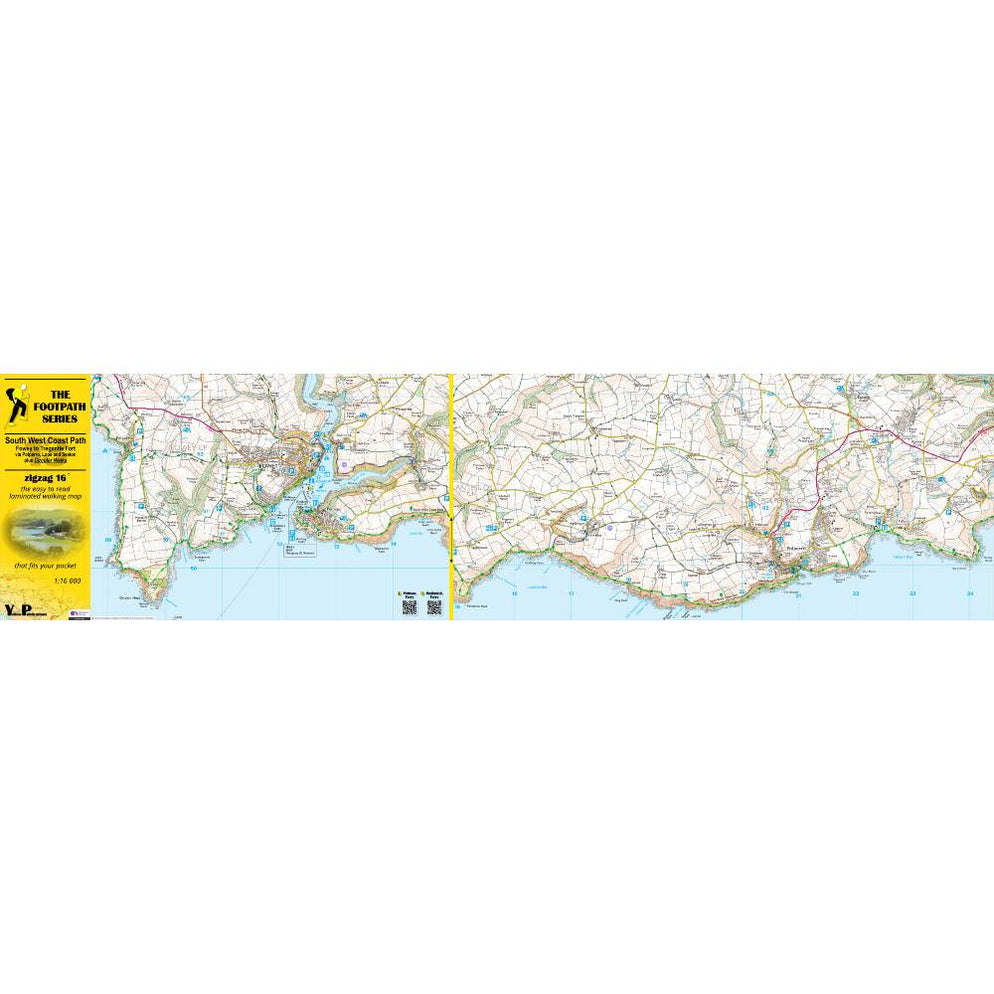South West Coast Path Zigzag map - Fowey to Tregantle Fort - The Trails ...