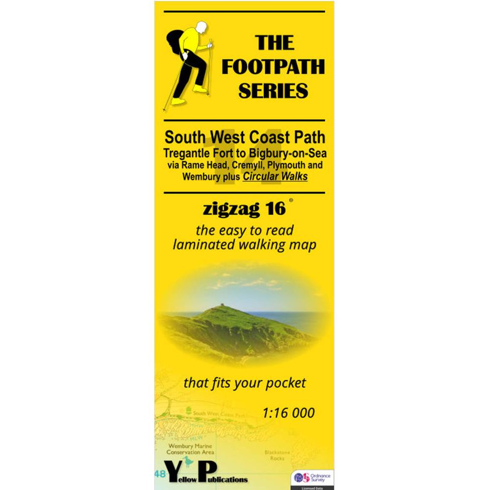 South West Coast Path Zigzag map - Tregantle Fort to Bigbury-on-Sea ...