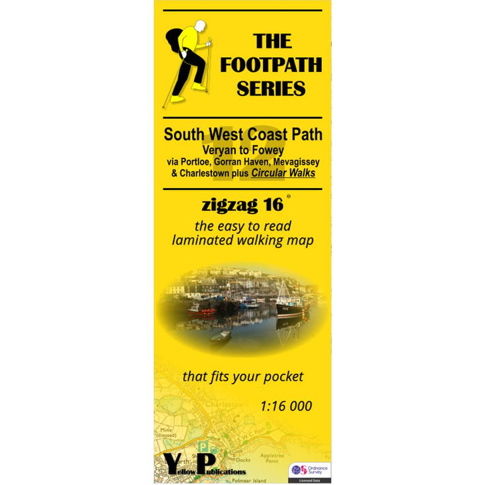 South West Coast Path Zigzag map - Veryan to Fowey - The Trails Shop