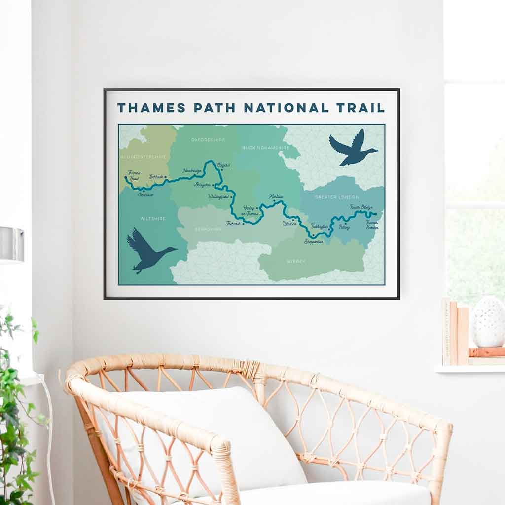 Personalised Thames Path Print - The Trails Shop