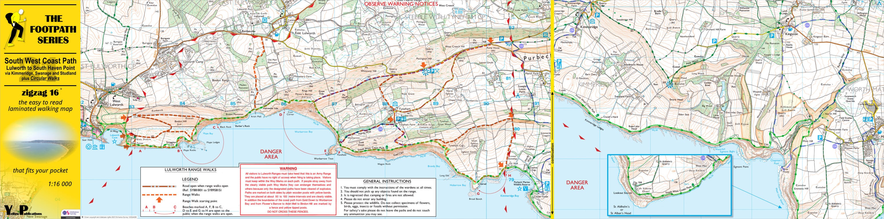 South West Coast Path Zigzag map - Lulworth to South Haven Point - The ...