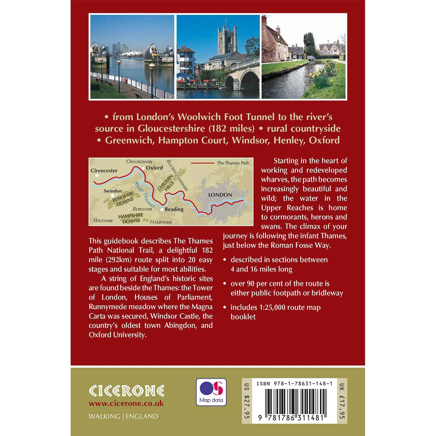 Walking the Thames Path - Guidebook with Map - The Trails Shop