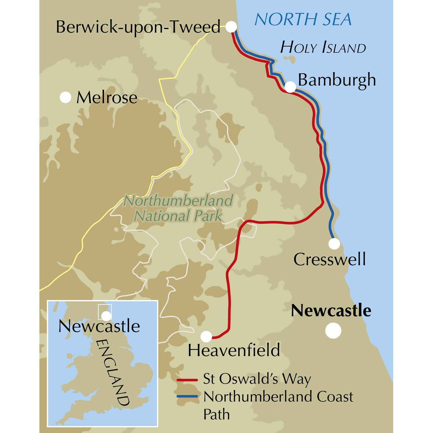 St Oswald's Way and Northumberland Coast Path guidebook - The Trails Shop