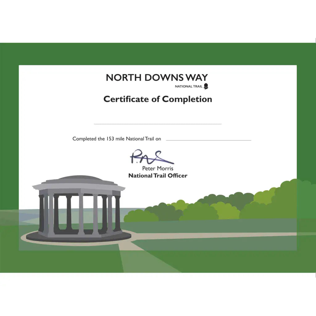 North Downs Way Completion Certificate - The Trails Shop