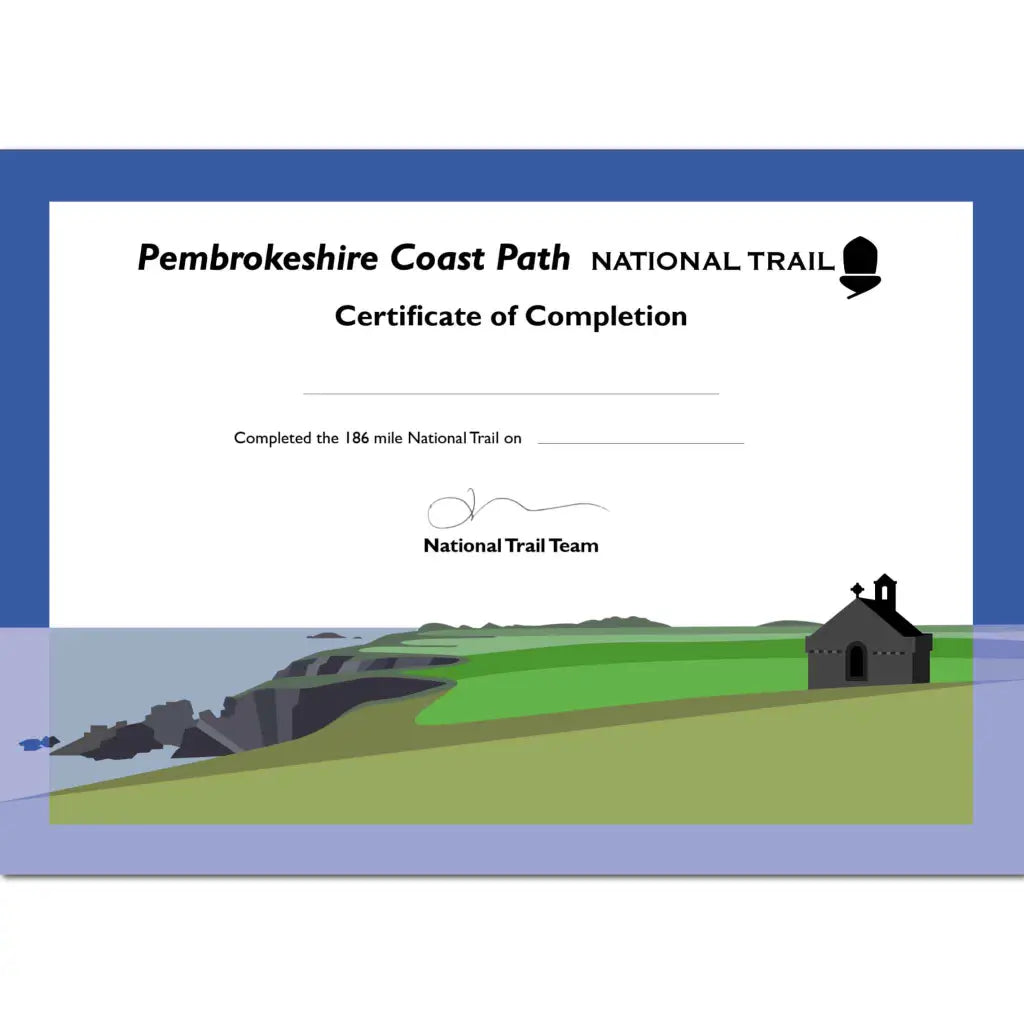 Pembrokeshire Coast Path Completion Certificate - The Trails Shop