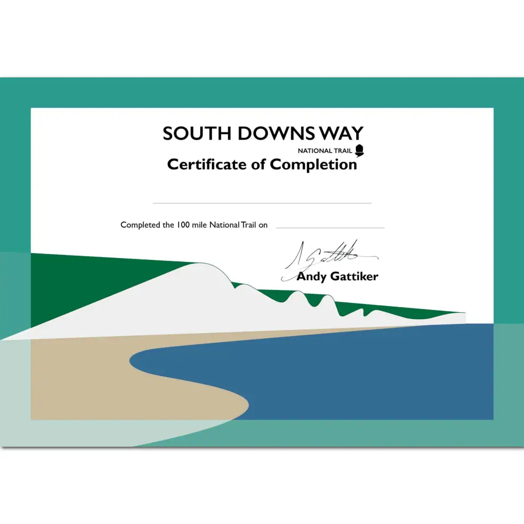 South Downs Way Completion Certificate - The Trails Shop