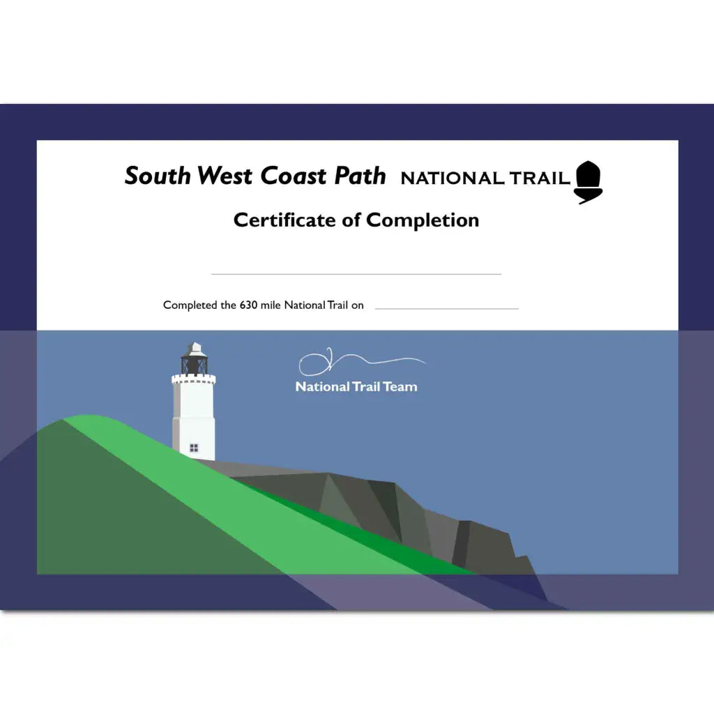South West Coast Path Completion Certificate - The Trails Shop